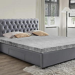 AwsumPick Memory Foam Mattress Topper Twin XL 2 Inch, Charcoal Infused Mattress Pad for College Dorm, Soft Extra Long Twin Bed Toppers, CertiPUR-US Certified