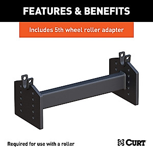 CURT 16516 E16 5th Wheel Slider Hitch for Short Bed Trucks, 16,000 lbs
