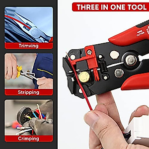 YIYITOOLS Wire Stripping Tool, Self-adjusting 8-Inch Automatic Wire Stripper/Cutting Pliers Tool for Wire Stripping, Cutting, Crimping 10-24 AWG (0.2~6.0mm²),XT-1-002