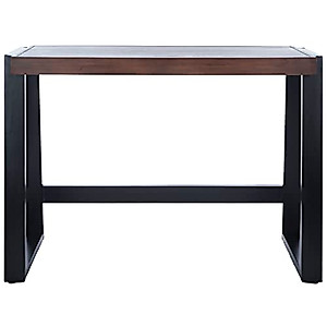 Safavieh Home Collection Dennings Modern Farmhouse Walnut/Black Desk, Medium