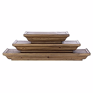 Kiera Grace Muskoka Fitz Wood Shelves - Walnut, 12", 18", 24", Set of 3 (FN00636-3INT)