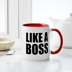 CafePress Like A Boss Mug Ceramic Coffee Mug, Tea Cup 11 oz