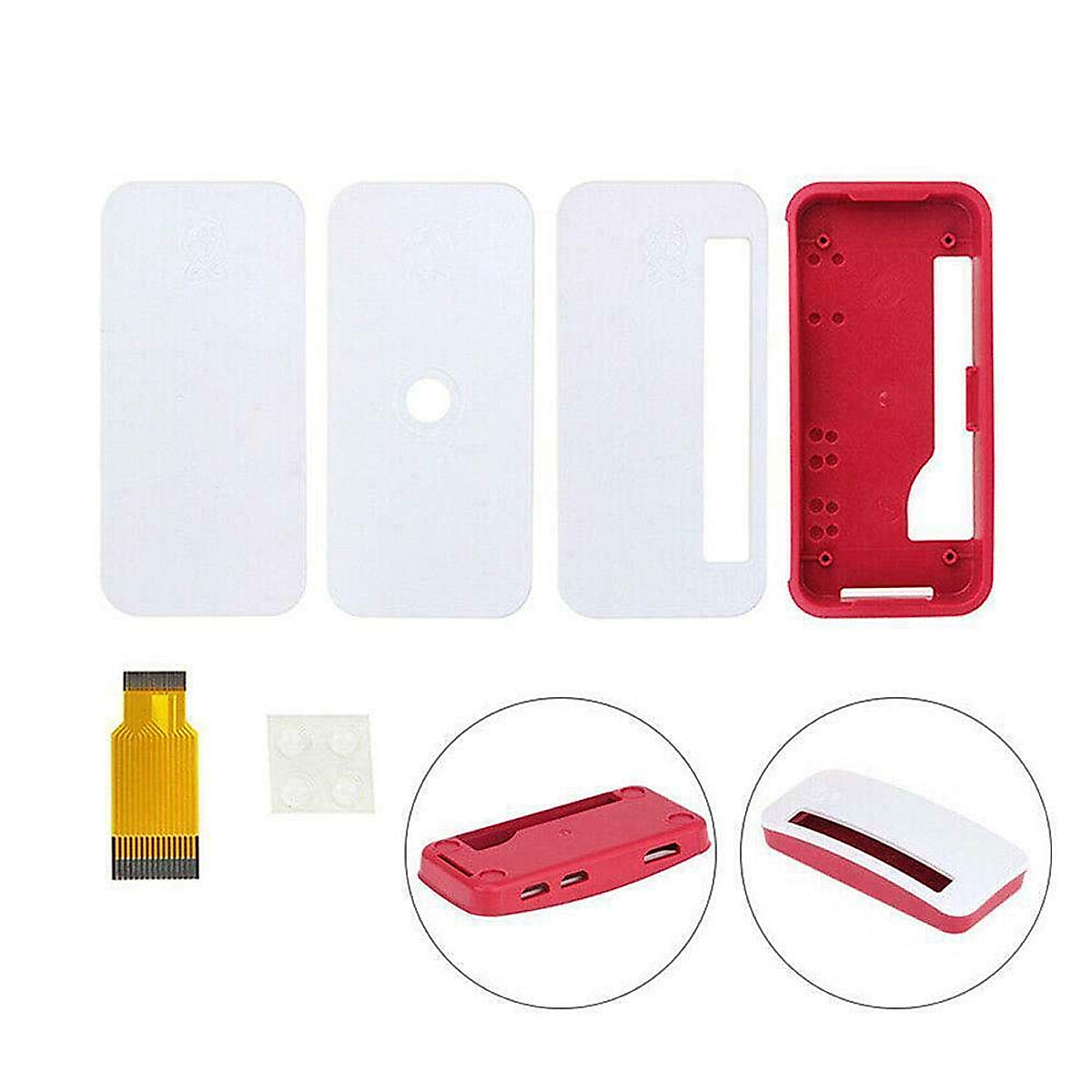 Acxico 1 pcs for Raspberry Pi Zero V1.3 W Case Shell Protection Box ABS （red and White ）