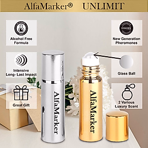 ALFAMARKER Unlimit Pheromones Perfumes for Women - Women`s Pheromone Perfume - Female Set 2x5ml- Mujer Perfume Concentradas con Feromonas - Great Holiday Gift