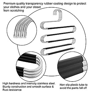 Non Slip Pants Hangers 3 Pack and Wave Grooves Hangers 2 Pack for Closet Multiple Layers Multifunctional Uses Rack Organizer for Bras Suspenders Vests Ties Swimwear Organizer