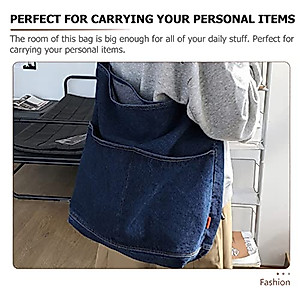 Abaodam Womens Multi-pocket Shoulder Bag Blue Tote Bag Casual Hobo Bag