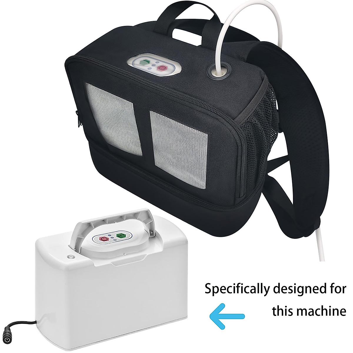 Jvnvlki Backpack for Portable Oxygen Concentrator 3L/Min, Adjustable Straps Multiful Pockets Storage Design, for 3L/Min Portable Oxygen Concentrator