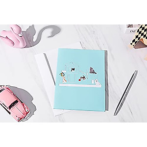 Liif Funny Cats Tree 3D Greeting Pop Up Card - Cat Birthday Card, Just Because, Thinking of You, Retirement, Thank you, Anniversary, Cute, Kitty | Large Size 8 x 6 inch | Cat Lover Gift