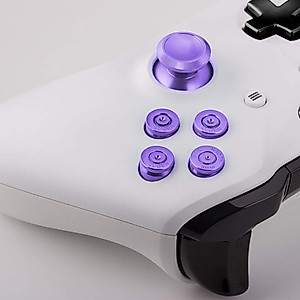 Metal Thumbsticks Joysticks for Xbox One Controller, Aluminum Alloy ABXY Bullet Buttons Analog Grip Replacement Parts for Xbox One S/X/Series X Controllers with Installation Tool(Purple)