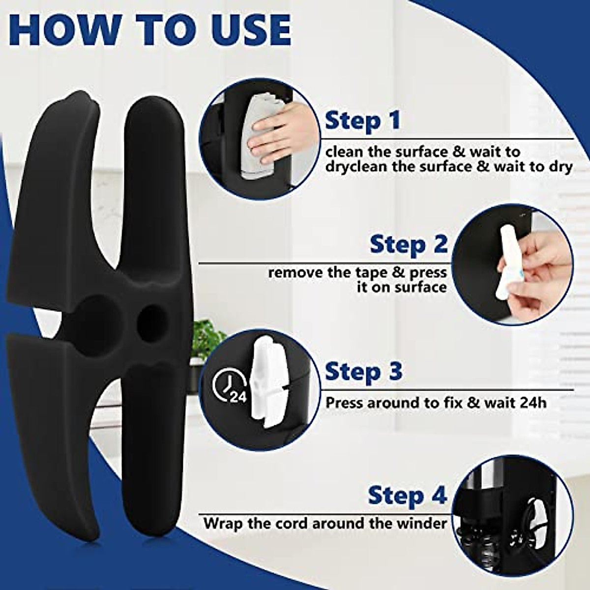 12pcs Cord Organizer for Appliance Kitchen Appliance Cord Organizer Stick On Cord Holder Wrapper for Appliance, Usefull Kitchen Gadgets, Kitchen Appliance Accessories for Mixer Coffee Maker Air Fryer