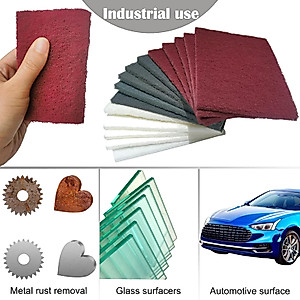 15 Pack 6" x 9" Hand Pads Set- Coarse Medium Fine Purpose Scuff Pads, Scuffing, Scouring, Sanding, Paint Primer Prep Adhesion Scratch - Surface Preparation Automotive Car Auto Body Woodworking