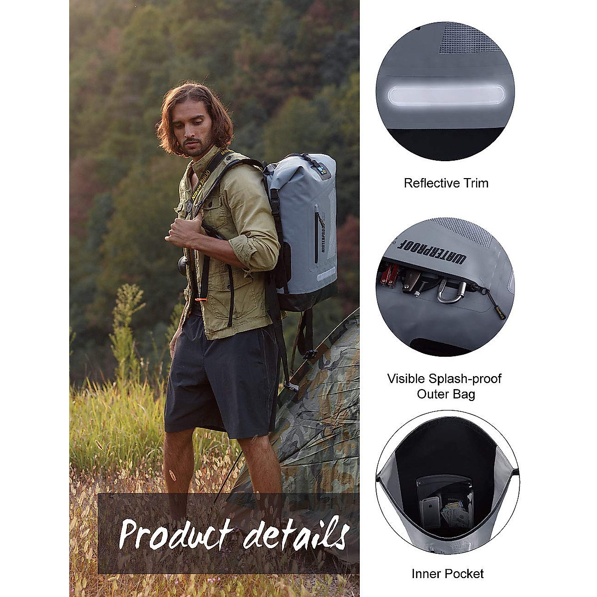 IDRYBAG Waterproof Backpack Dry Bag 20L/30L/40L, Floating Dry Backpack Waterproof for Men, Dry Sack Waterproof Bag for Backpacking Kayak