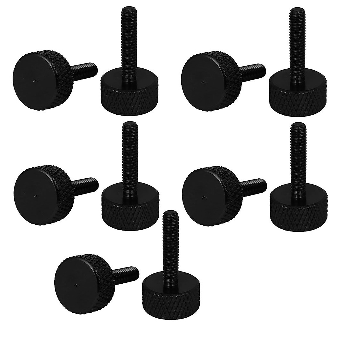 Aexit Computer Graphics Cleaning & Repair Card Flat Head Knurled Thumb Screws Black Computer Screws M3.5x16mm 10pcs