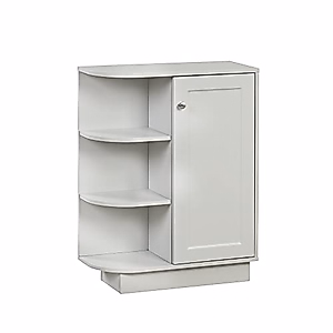 Merax, Gray Storage Corner Cabinet with Door and Adjustable Shelf, Freestanding, Wood