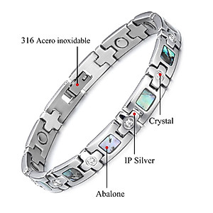 BioMag Magnetic Bracelet for Women for Pain Relief Titanium Steel Magnetic Therapy Bracelet Adjustable Bracelet with Sizing Tool Magnetic