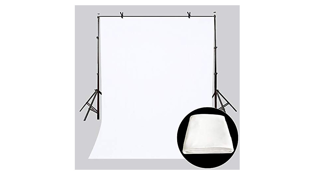 LYLYCTY 5x7ft White Photography Backdrop for Studio & ID Photos
