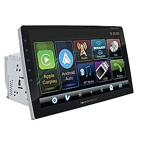 SOUNDSTREAM Double Din Car Stereo | Touchscreen 10 .6 Inch Car Radio Multimedia Player w/Apple CarPlay Android Auto Bluetooth Mirror Link | Touch 10” Car Audio Receivers Supports USB SD AUX Camera