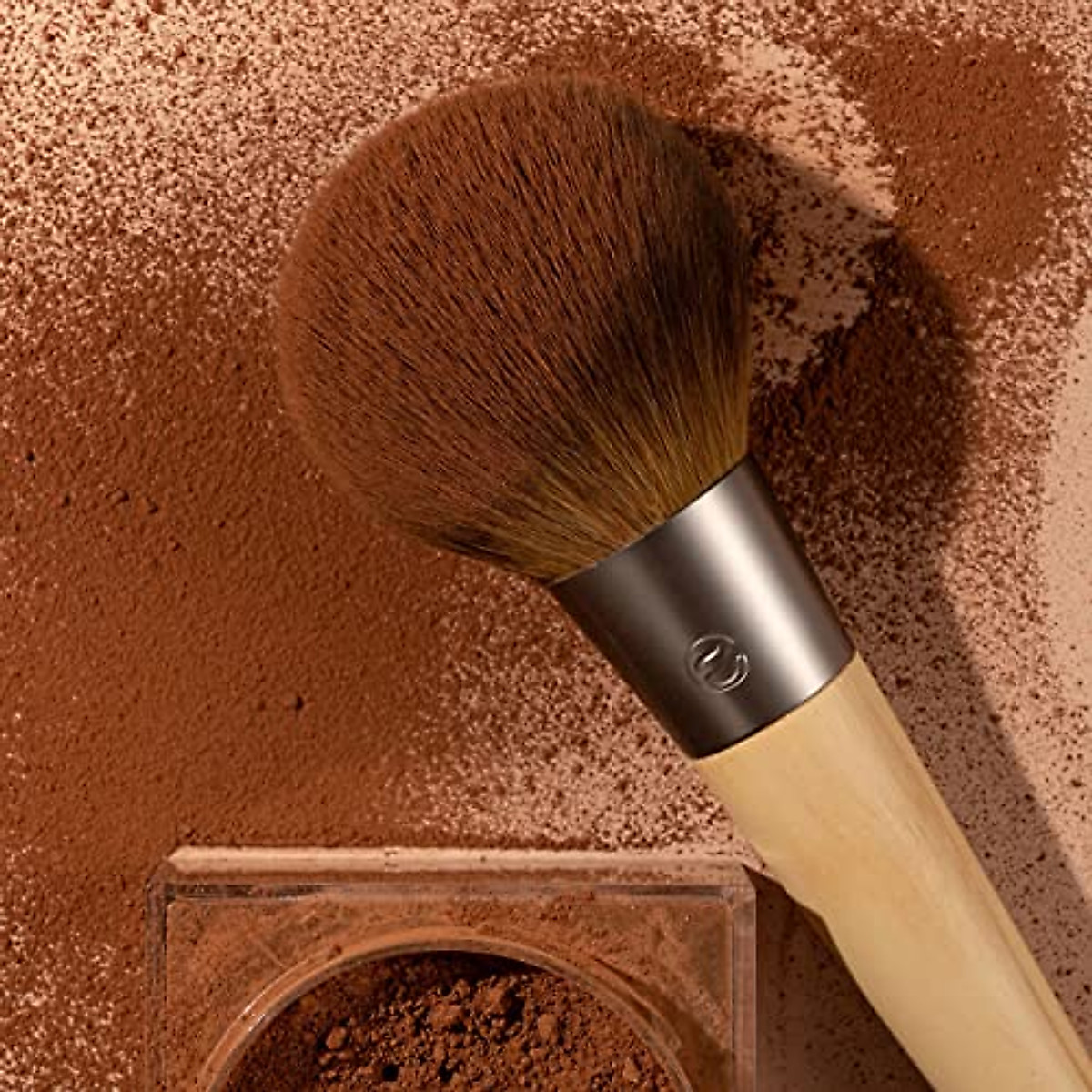 EcoTools Full Powder Brush, Fluffy Makeup Brush For Loose & Pressed Powder, Best For Setting Makeup, Large Brush Head With Soft, Synthetic Bristles, Eco-Friendly & Cruelty-Free, 1 Count