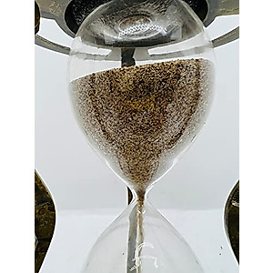 Royal Handicraft Zig-Zag Antique Timer Vintage Style Brass & Glass Sand Timer Hourglass Nautical Maritime Sand Clock. Dual Side Beautiful Engraved Design Unique Sand Brown