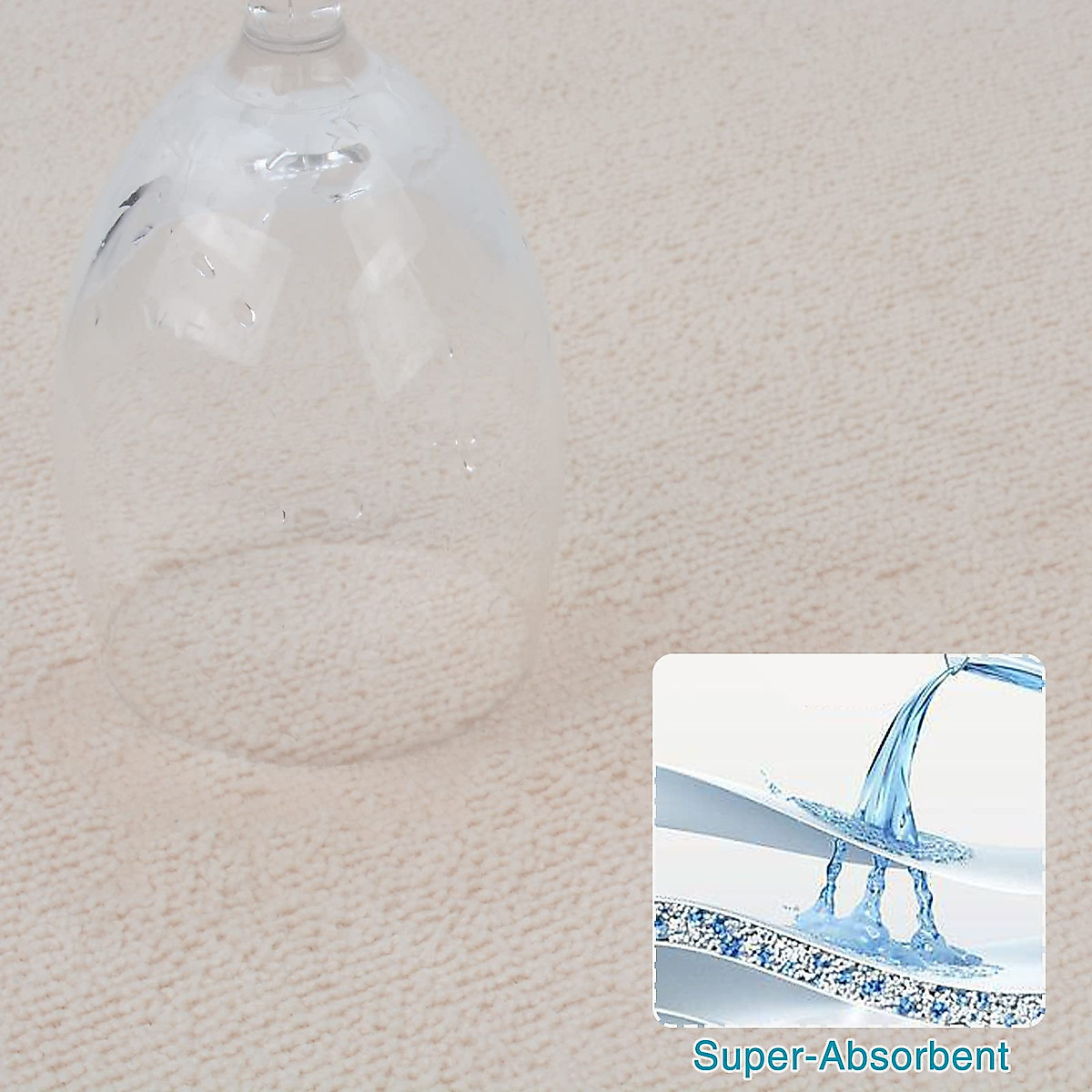 Sinland Microfiber Dish Drying Mat Super Absorbent Dish Drying Rack Pads Kitchen Counter Mat 16Inch X 18Inch Beige 2 Pack