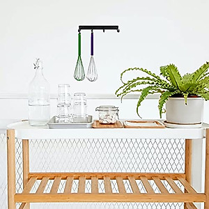 LIFKOME Coat Rack Wall Mounted Coat Hooks for Hanging Coats Heavy Duty Metal Hook Rack Rail with 6 Hooks Stainless Steel Metal Decorative Hook Rail Entryway Hanging Coat Rack Bathroom Kitchen