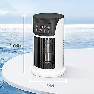 Portable Air Conditioner Fan, MAXROCK Portable AC Personal Mini Air Cooler 6 Speed Desk Air Cooling Fan 7 Colors LED Light with Timing Function for Personal Use