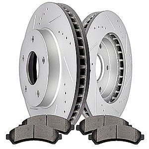 cciyu Front Brake Kits - 2 Brake Rotors & 4 Ceramic Pads fit 1997-2005 for Chevrolet Blazer for GMC Jimmy 1998-2004 for GMC Sonoma 1998-2000 for Isuzu Hombre 1997-2001 for Oldsmobile Bravada