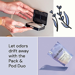 Fresh Wave Lavender Odor Eliminating & Deodorizing Packs | Bag of 6 & Fresh Pod Case | Safer Odor Relief for Small Spaces | Natural Plant-Based Odor Eliminator | Odor Absorbers for Home