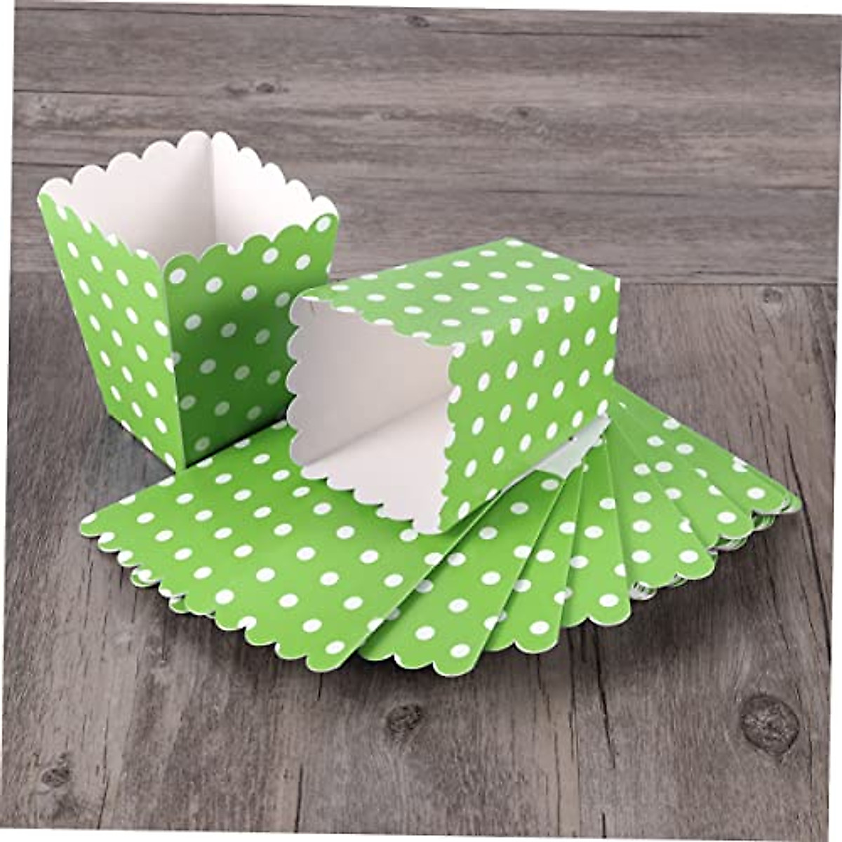 SAFIGLE 48 Pcs Popcorn Boxes Paper Snack Boxes Popcorn Holder Party Decoration Supplies Green European and American Container Popcorn Boxes Dot Design Snack Box Party Popcorn Cups
