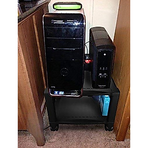 Home-Complete Printer Stand-2-Tier Under Desk Table for Fax, Scanner, Printer, Office Supplies-Compact and Mobile with Wheels for Portable Storage