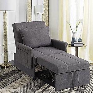 BINGTOO Sleeper Sofa Chair Bed 3 in 1 Convertible Chair Multi-Function Folding Ottoman Sleeper, Pull Out Sleeper Chair Bed- Modern Convertible Chair Bed Pull Out Sleeper Couch Bed for Living Room