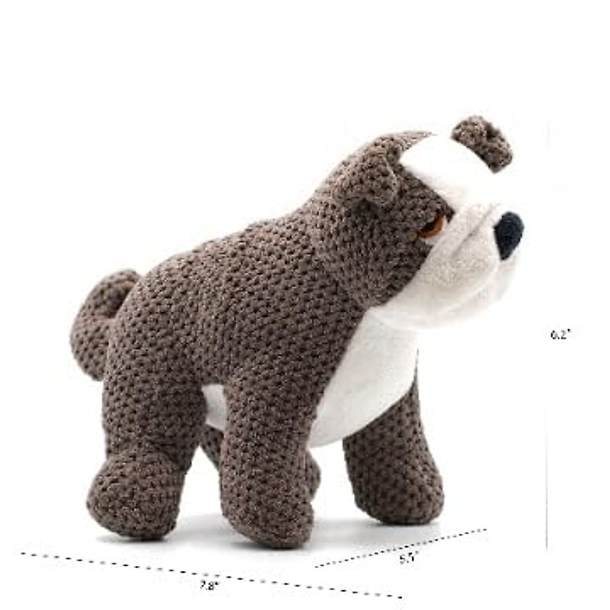 Unique Bulldog Plush Toy - Adorable Crinkle Toy with Squeaker - Suitable for Puppies to Large Dogs