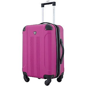 Travelers Club Chicago Hardside Expandable Spinner Luggage, Fuchsia, 20" Carry-On