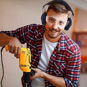 HUARUI Gun Range Shooting Ear Protection Earmuffs for Shooting Ear & Eye Protection Safety Glasses Hearing Protective Combo （Black）