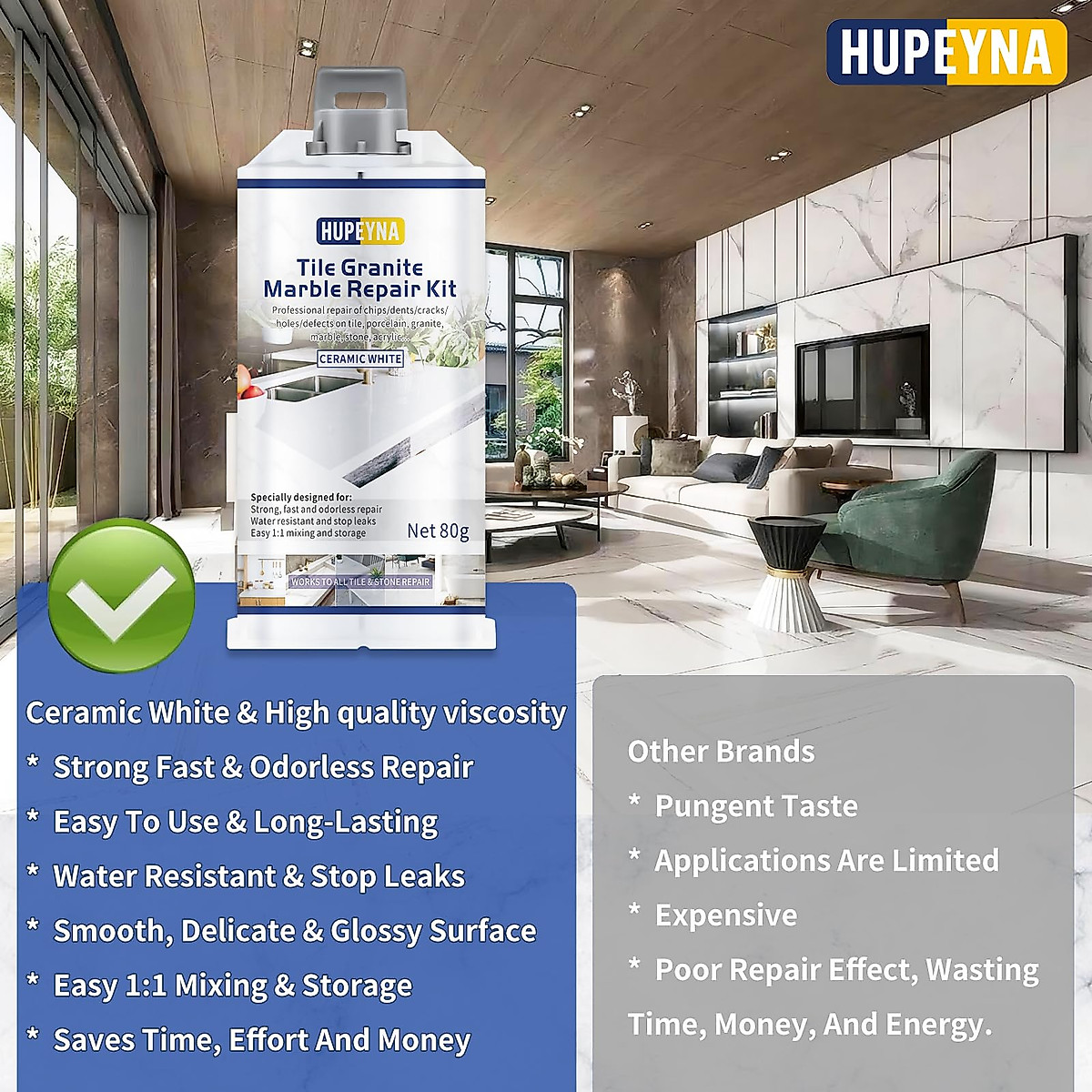 Bathtub Repair Kit-Porcelain Repair Kit-Acrylic Tub Repair Kit for Porcelain, Enamel, Fiberglass Tub Repair Kit-Marble Repair, Porcelain Sink Repair, Fiberglass Shower Repair Kit-Bath Repair Kit White