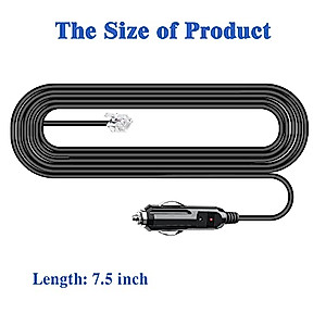 PKPOWER 7ft Car DC Adapter for Escort Passport 8500 X50 1620x50-0 Blue Red Radar Detector Auto Vehicle Cigarette Lighter Plug Power Supply Cord Battery Charger