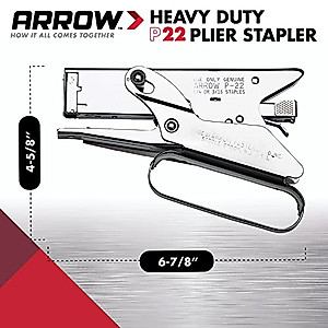 Arrow P22 Heavy Duty Handheld Plier Stapler for Crafts, Office, and Insulation, Uses 1/4-Inch and 5/16-Inch Staples