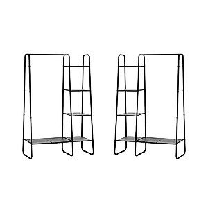 SunnyPoint Freestanding Clothes Garment and Accessories, Organizer Closet Rack (BLK)