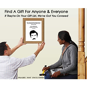 "Give a Man a Fish" Ron Swanson Funny Motivational Quote: 11x14 Unframed Funny Wall Art Prints for Home, Office, Dorm, Studio, Living Room & Man Cave Room Decor - Creative Housewarming Gift Idea
