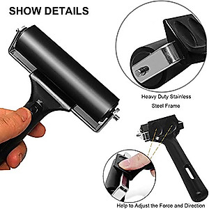 3 Pack Printmaking Brayers - Premium Brayer Rollers for Crafting, Hard Rubber Roller Brayers, Vinyl Roller Ink Paint Brush for Wallpapers Stamping Gluing Application (2.4’’, 4’’, 7.9’’) (Black)