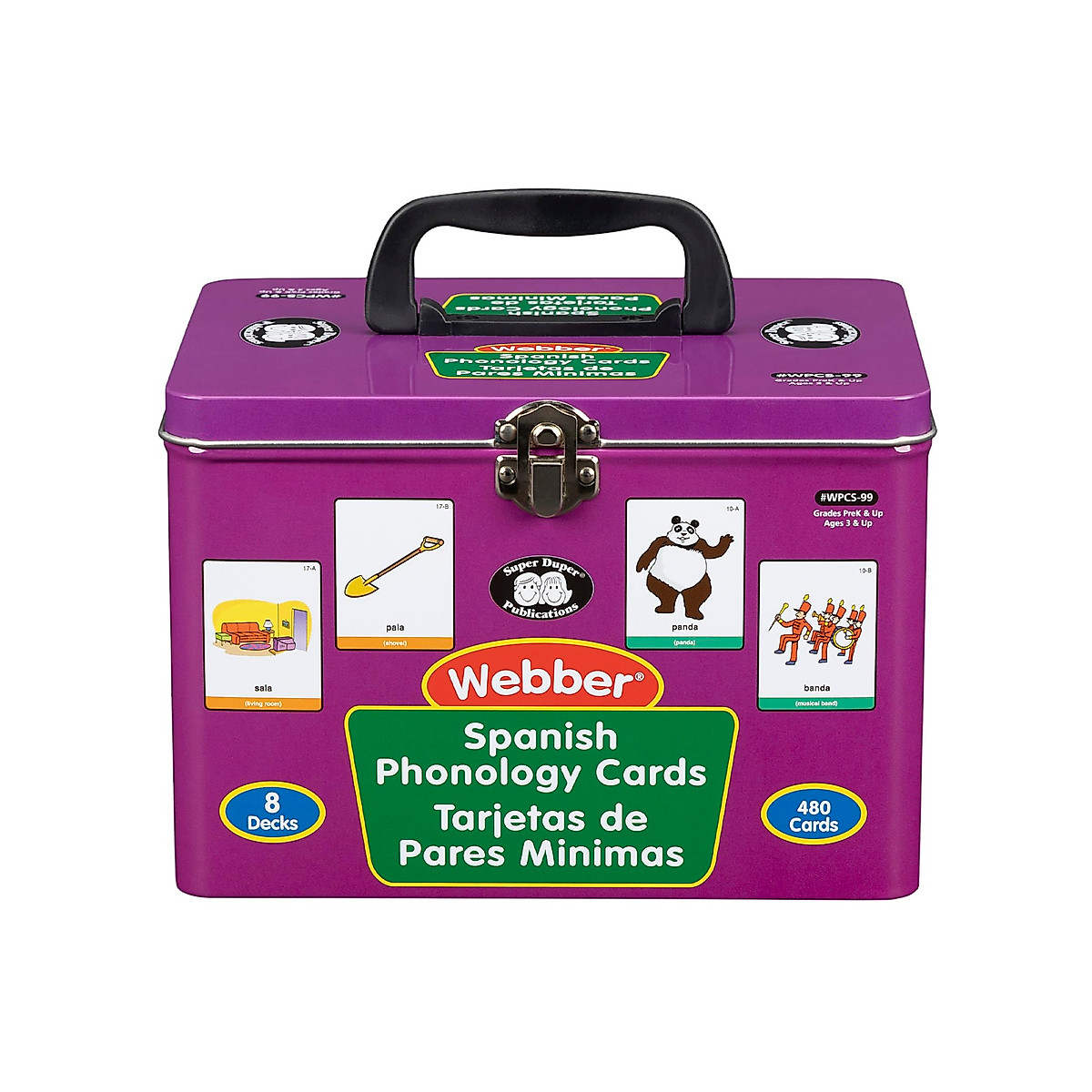 Super Duper Publications | Webber® Spanish Phonology Flash Cards (8 Total Fun Decks) | Educational Resource for Children