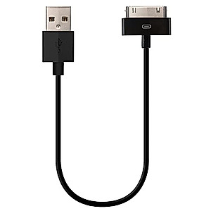 HomeSpot Short 30 pin iPhone 4 Cable Apple MFi Certified 8" 20cm Compatible with iPhone 4S 3G / 3GS, iPad 3 2 1 iPod - 1 Pack