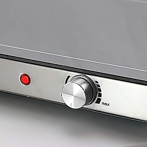 Megachef Fully Adjustable Buffet and Banquet Electric Food Hot Plate Warming Tray, 25", Black and Chrome