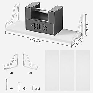 SRIWATANA U Shelves Wall Mounted Set of 3 and Large Floating Shelves Set of 3 （Contains 2 Items）