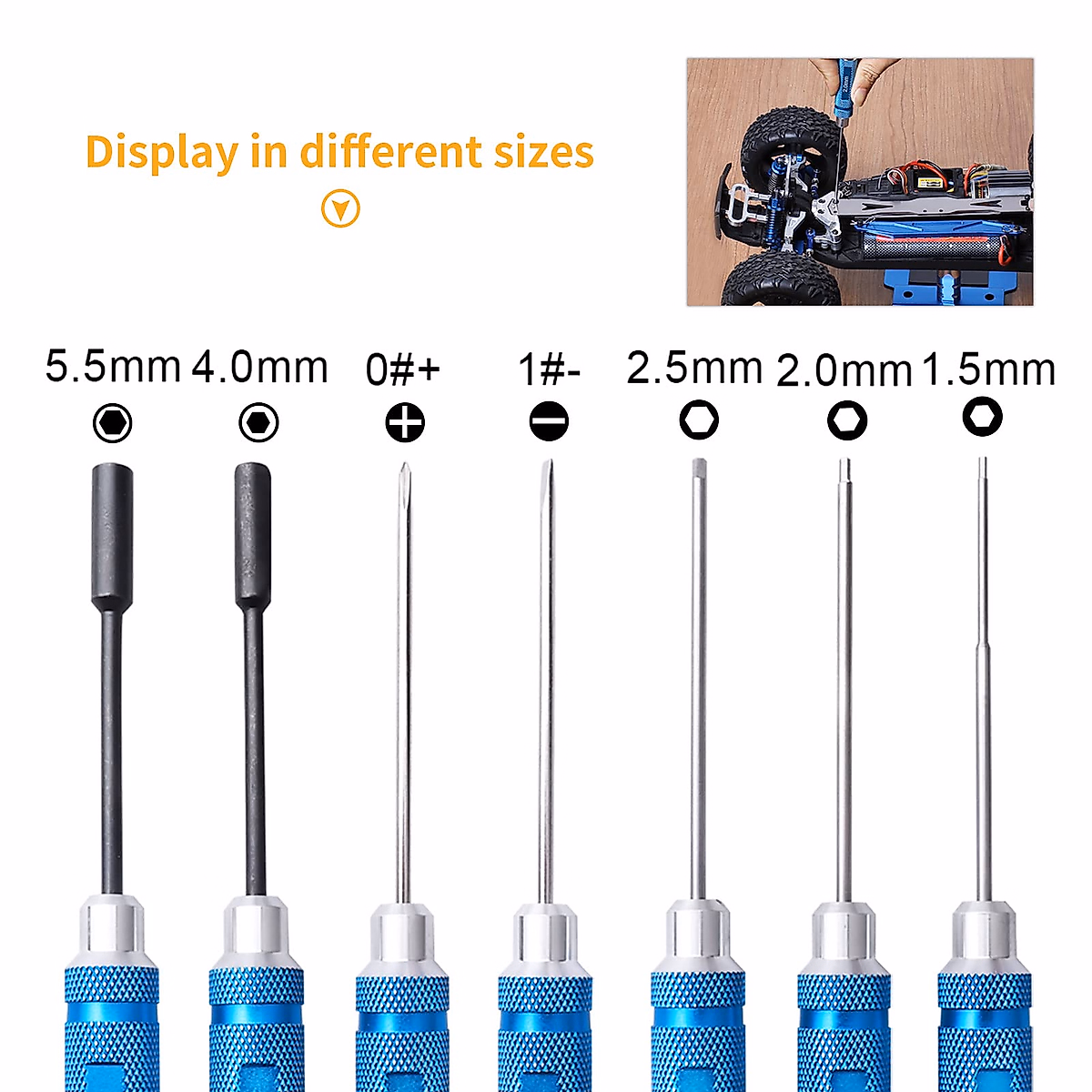 RC Tool Kit & Screw Kit Hardware Set (Flat, Phillips, Hex), Pliers, Wrench, Repair Tools for Quadcopter Drone Airplane Accessories Compatible with Traxxas Arrma Axial Redcat Losi Models