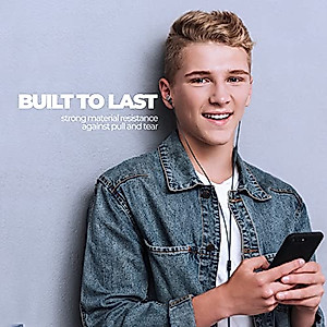 MuveAcoustics Drive Noise Cancelling Headphones Wired Earbuds with Microphone, Best for Computer Gaming Android Phones Corded Earphones with mic, Airplane Travel Case Ear Buds Plug in 3.5mm cord