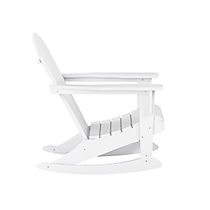 WO Home Furniture Patio Rocking Chair Classic Outdoor HDPE UV Weather Resistant (White)