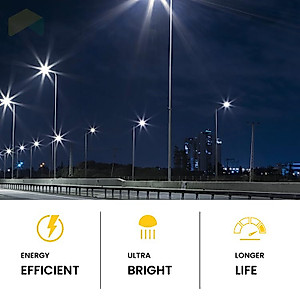 100W LED Pole Light with Photocell - 120-277VAC - 5000K - IP65 LED Shoebox Light - Direct Mount LED Parking Lot Light, 14200 Lumens, 0-10V Dimmable, UL Listed - DLC Premium Listed - 5 Years Warranty