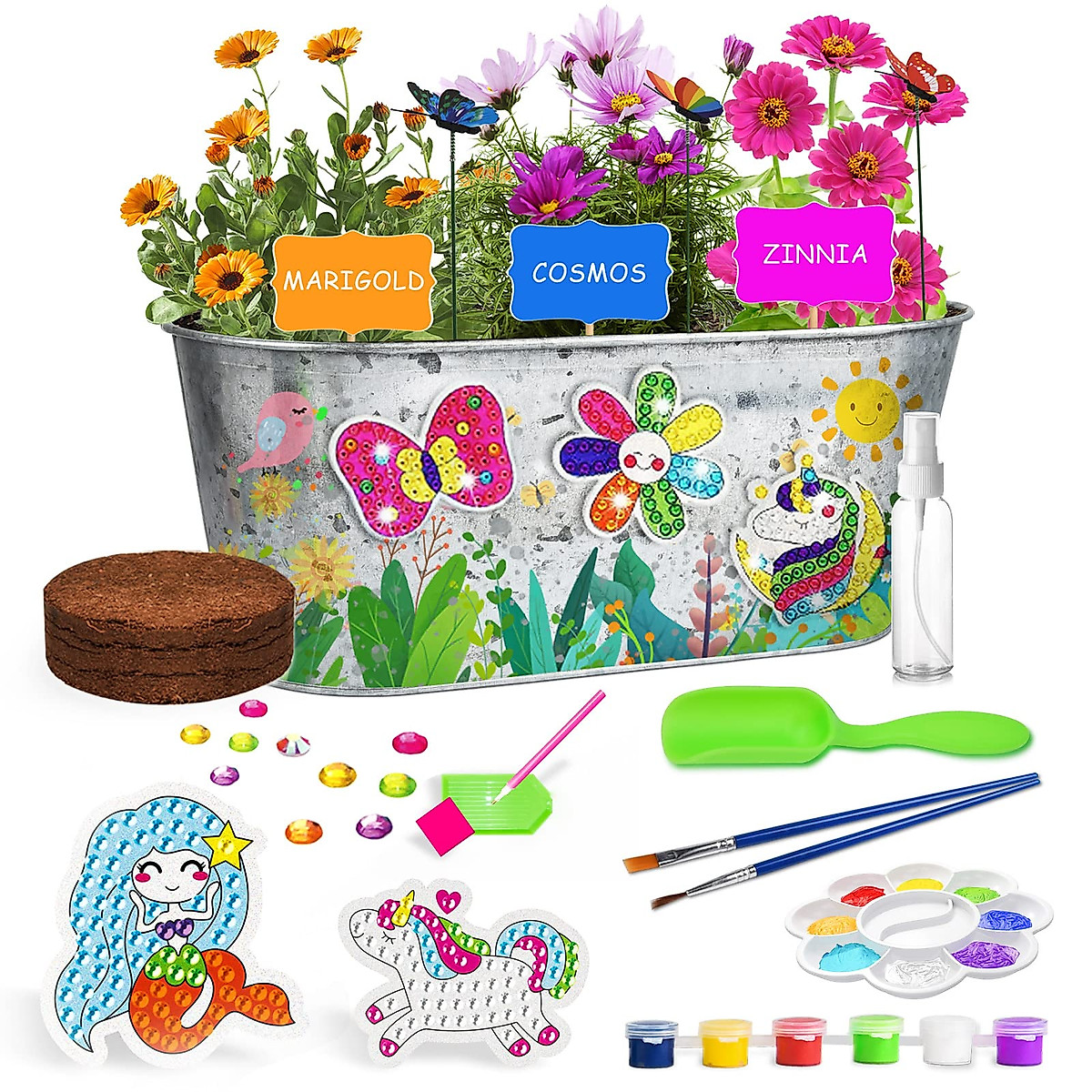 Paint & Plant Flower Growing Kit & Diamond Painting Kit for Kids - Best DIY Craft Gifts for Boys & Girls Age 6,7,8-12 Years Old - Gardening Kit Gifts - Best Art & Craft Gifts for Kids - Best DIY Gifts