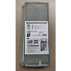 Detachable 4 Compartment Organizer Pouch Hanging Handbag Organizer Clear Purse Bag Collection Storage Holder Wardrobe Closet Space Saving Organizer (Gray)